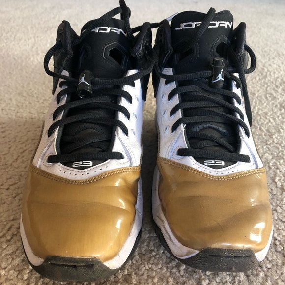 Jordan | Shoes | Nike Jordan Bloyal Gs White Black Gold ...